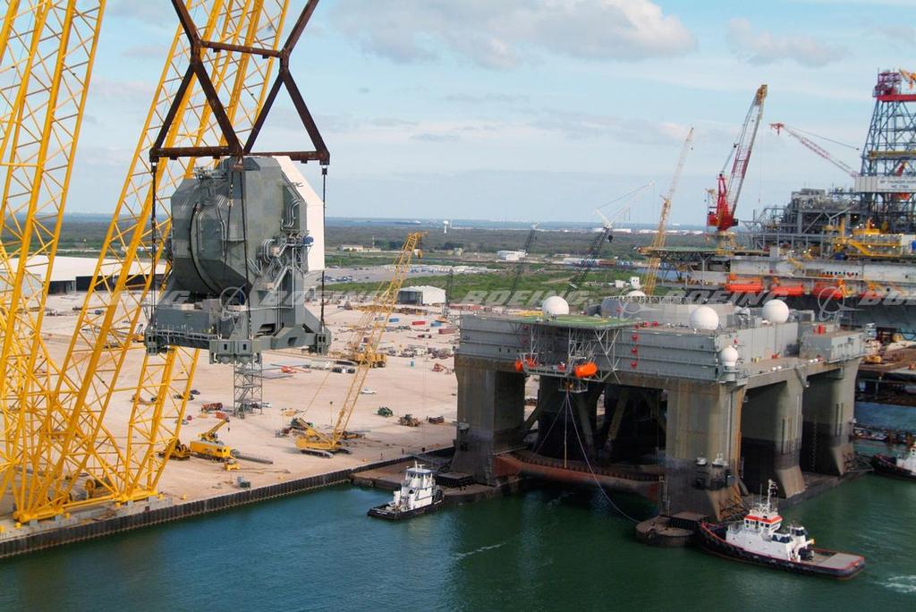 Boeing Images - Installation of the Sea-Based X-Band Radar (SBX)