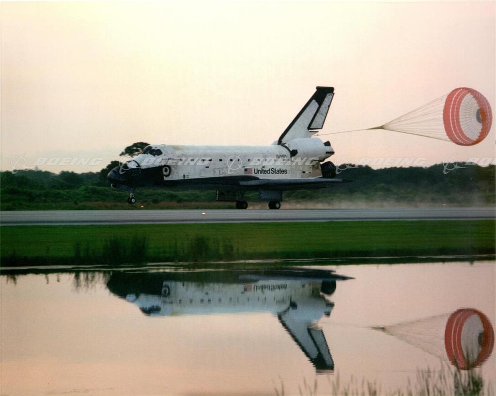 Boeing Images - Space Shuttle Deploys Chute