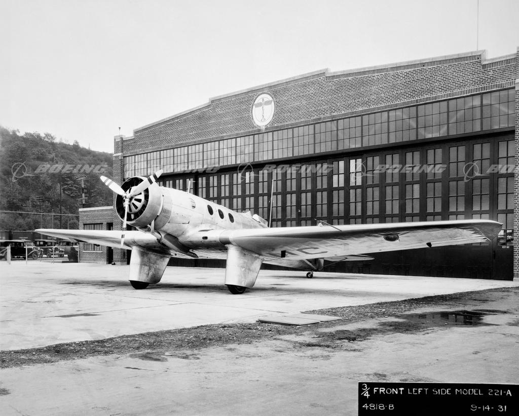 Boeing Images - 221A Monomail at Boeing Field Hangar