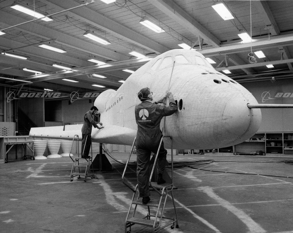 Boeing Images - Scale Model Space Shuttle Gets Finishing Touches