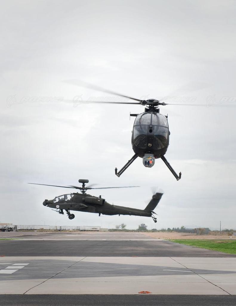 Boeing Images - AH-64D Apache Longbow with MH-6 Little Bird UAV
