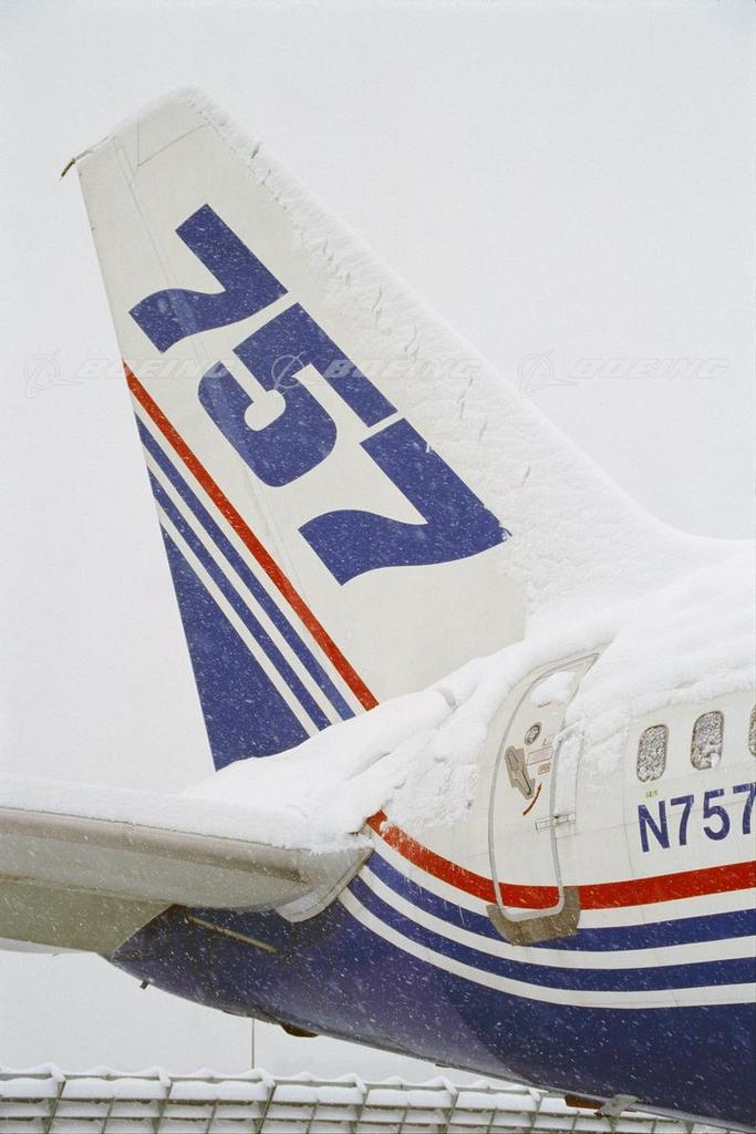 Boeing Images - 757 Tail in Snow
