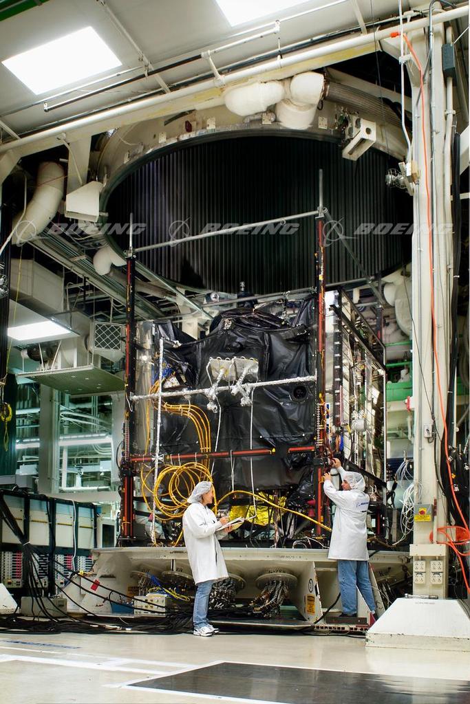 Boeing Images - Boeing 601 Satellite, SUPERBIRD-6, in Assembly