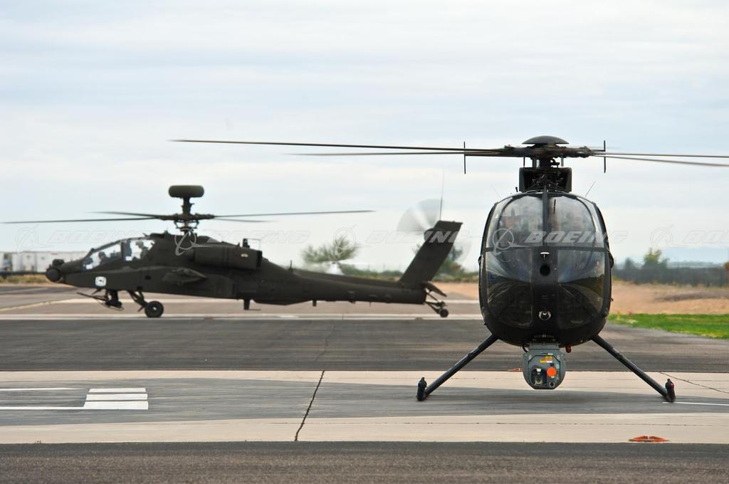 Boeing Images - MH-6 Little Bird UAV with AH-64D Apache Longbow