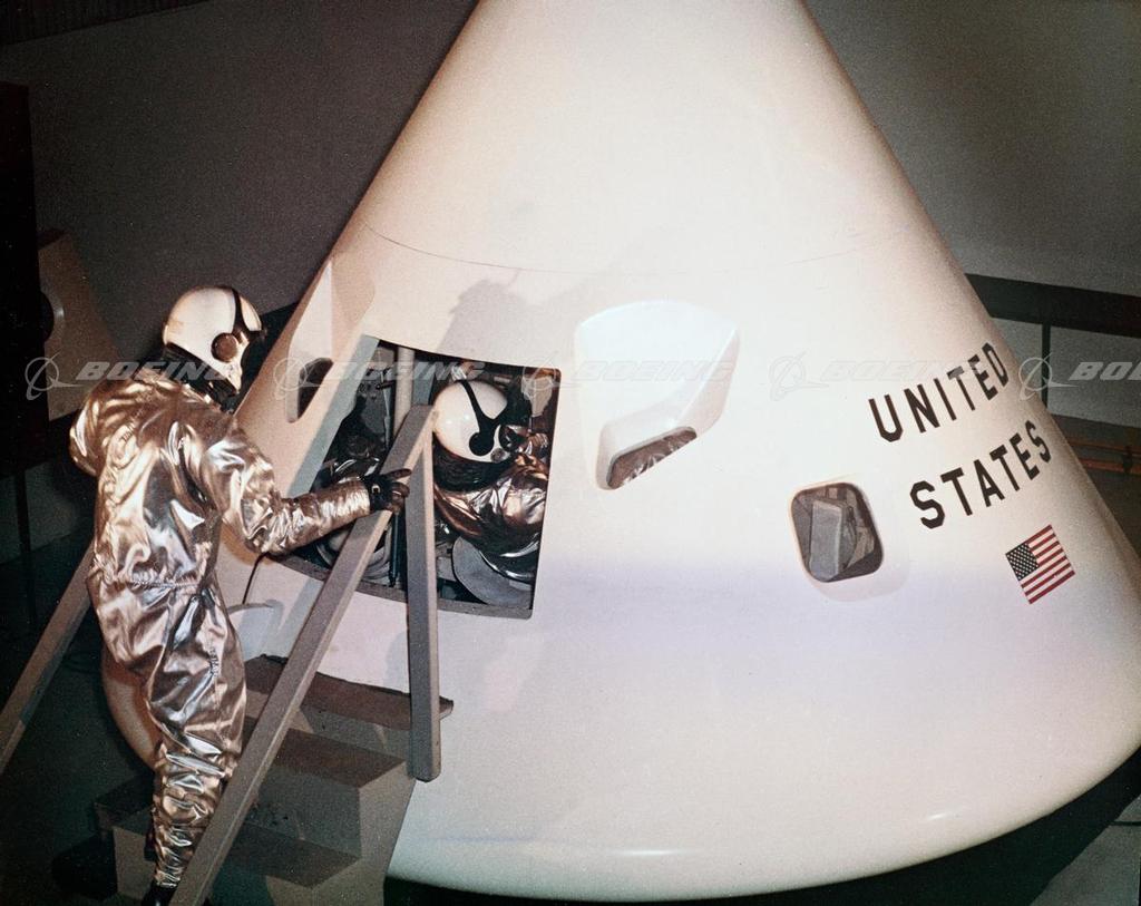 Boeing Images - Apollo Command Module Mockup with Astronauts, Downey ...