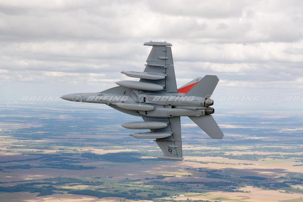 Boeing Images - EA-18 Growler First Flight with Electronic Jamming Pods