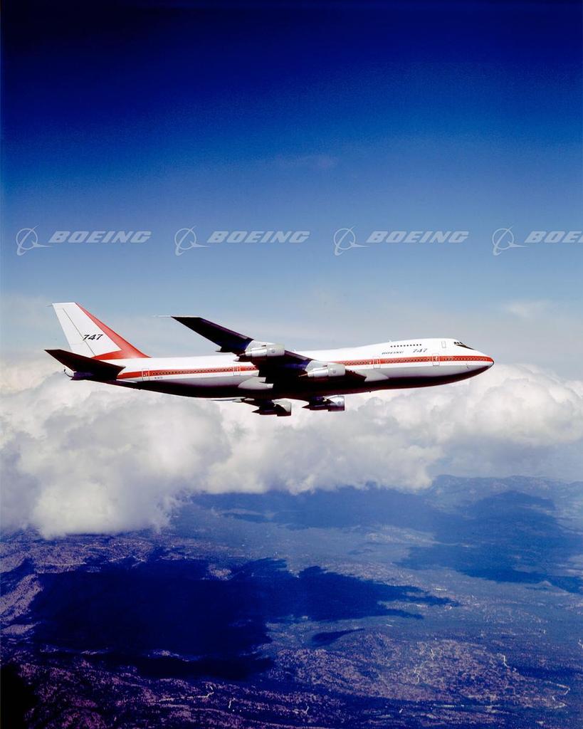 Boeing Images - 747-100 Painted as a 747-200 Banking in Flight
