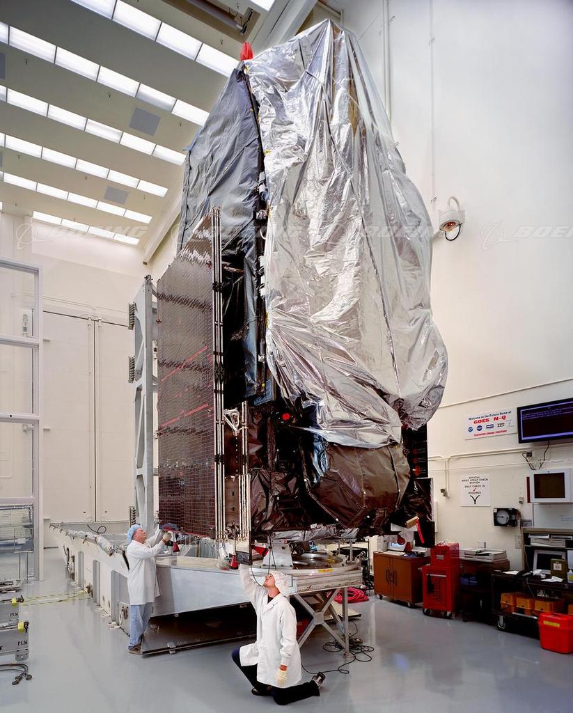 Boeing Images - Boeing GEM Satellite Thuraya-D1 in Assembly