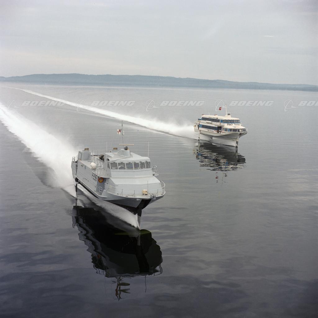 Boeing Images - HMS Speedy with Boeing Commercial Jetfoil