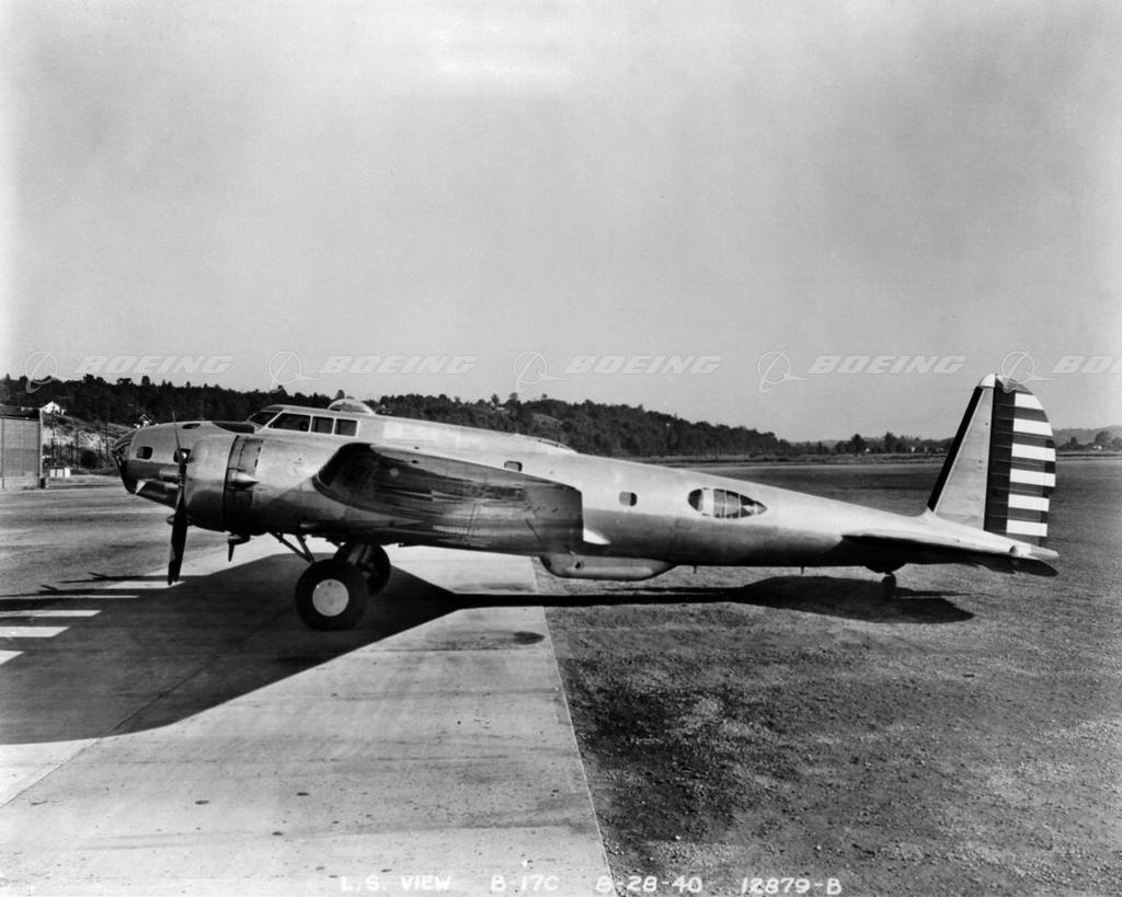 Boeing Images - B-17C Flying Fortress Parked on Tarmac