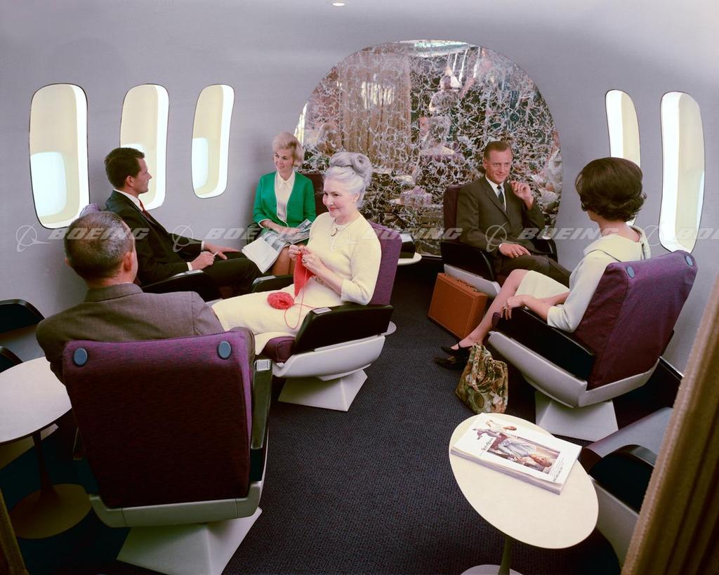 Boeing Images - 747-100 Nose Section Passenger Cabin Mock-Up, circa 1966