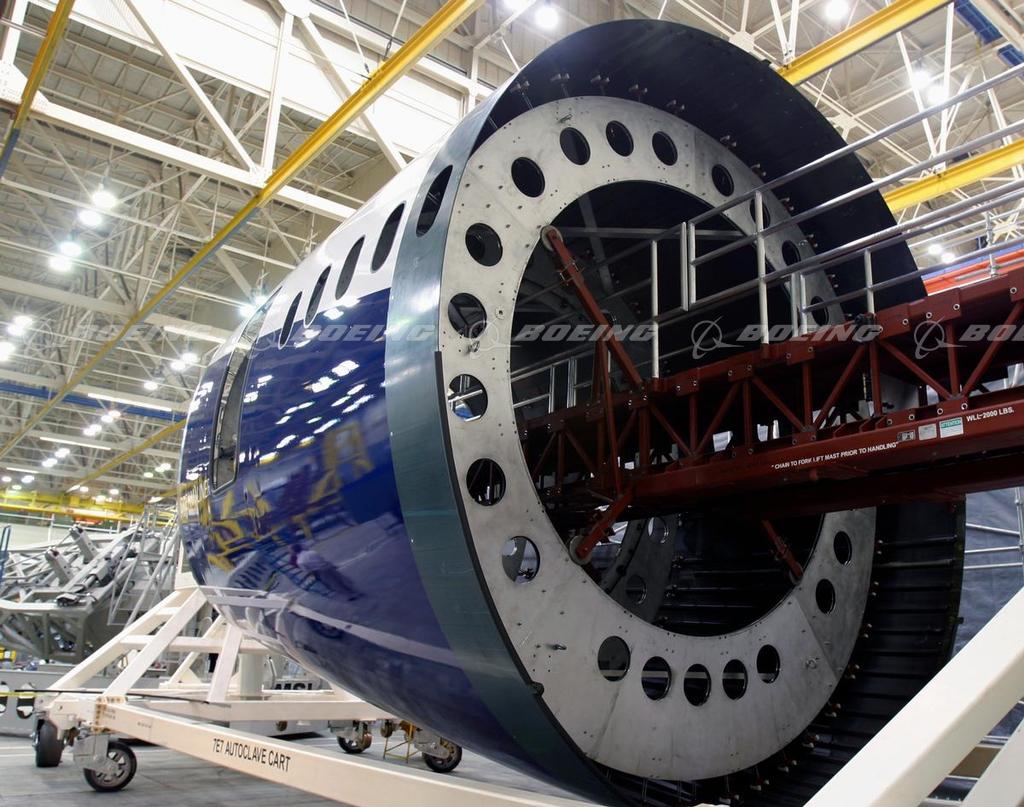 Boeing Images - First 787 Composite Fuselage Section