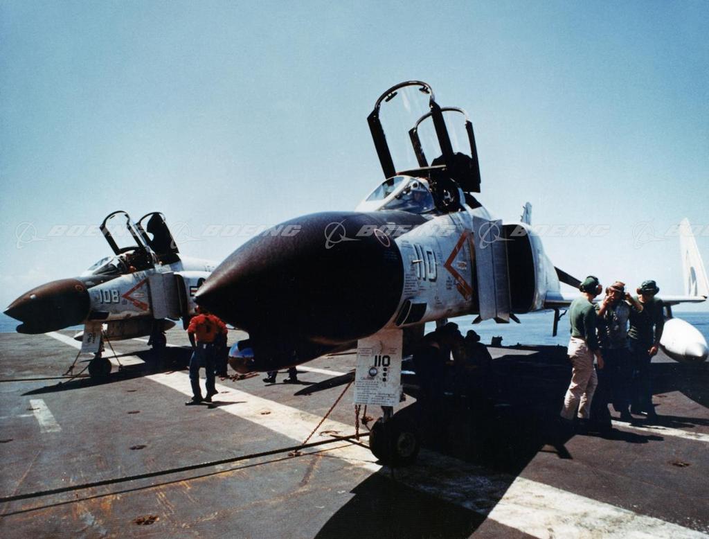 Boeing Images - F-4 Phantoms on Aircraft Carrier, Canopies Open