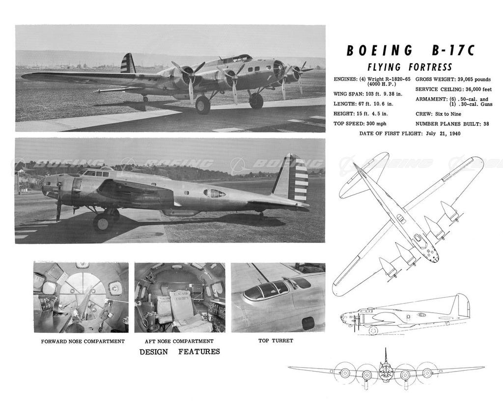 Boeing Images - B-17C Flying Fortress Fact Sheet