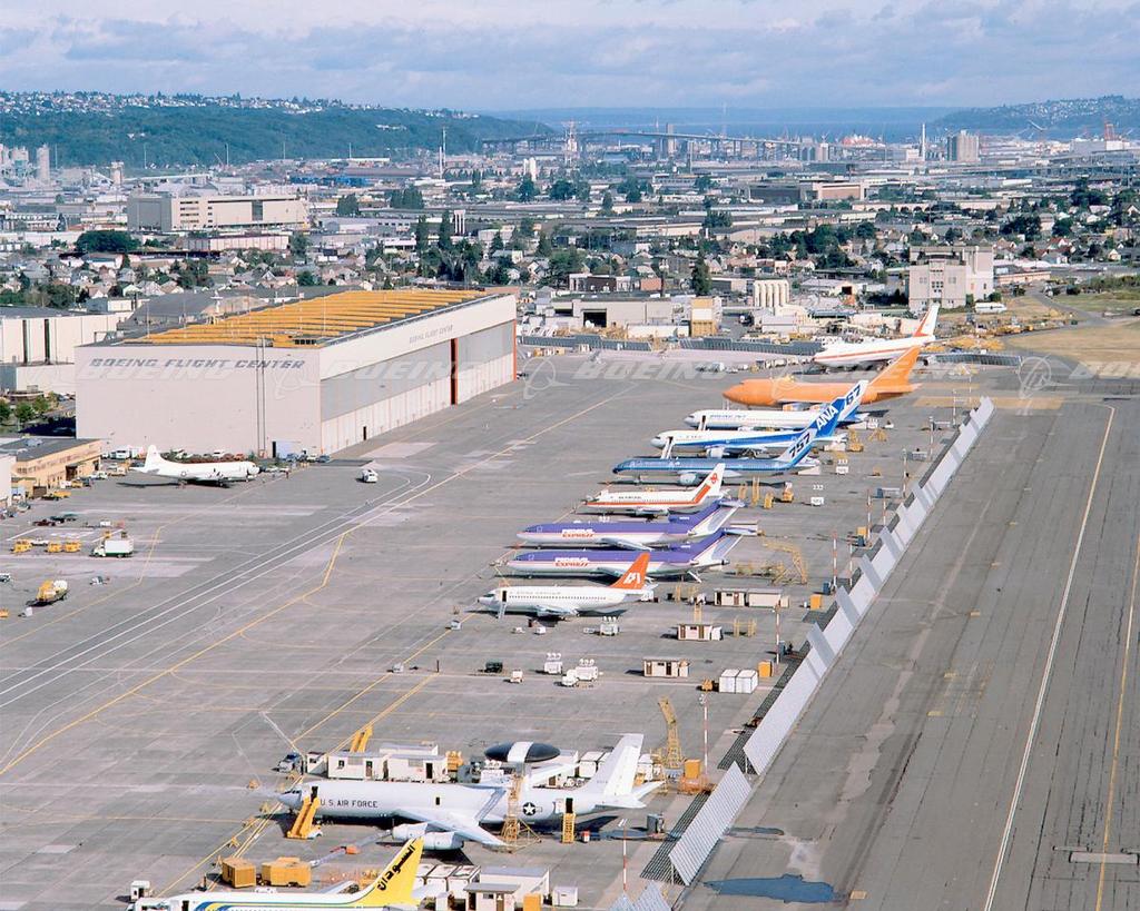 Boeing Images - Boeing 7-Series Jets on the Flight Line at Boeing Field ...