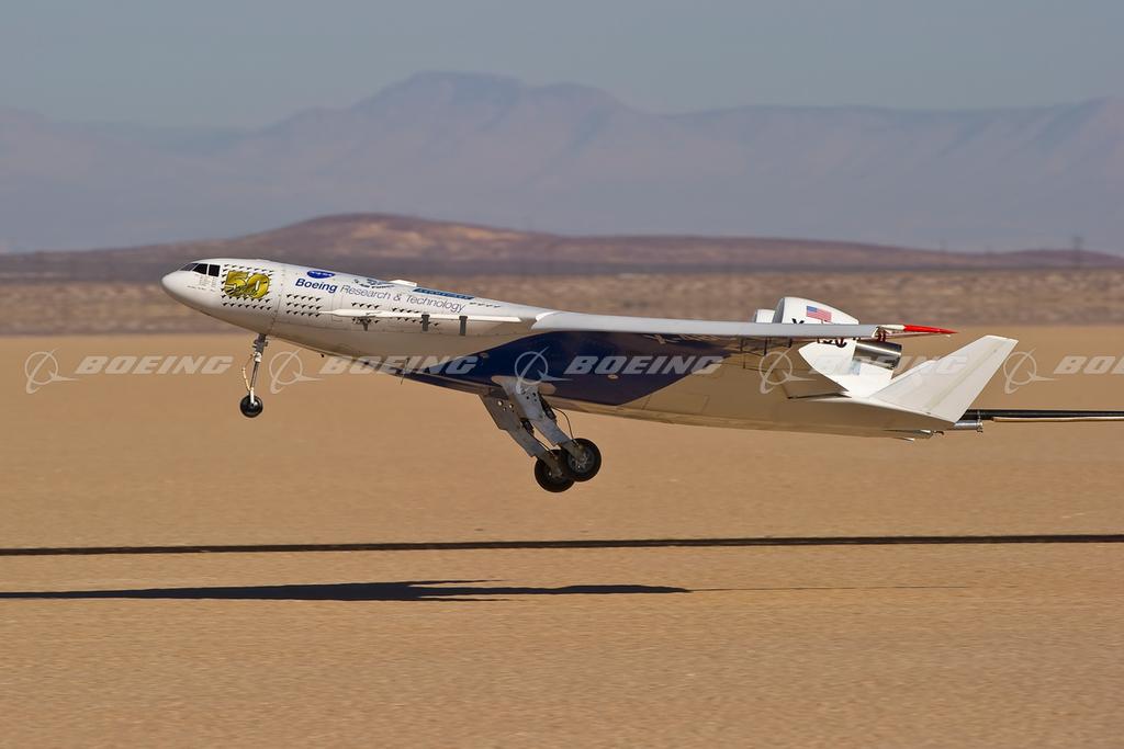 Boeing Images - Boeing X-48C Blended Wing Body Takes off from Dry Lakebed