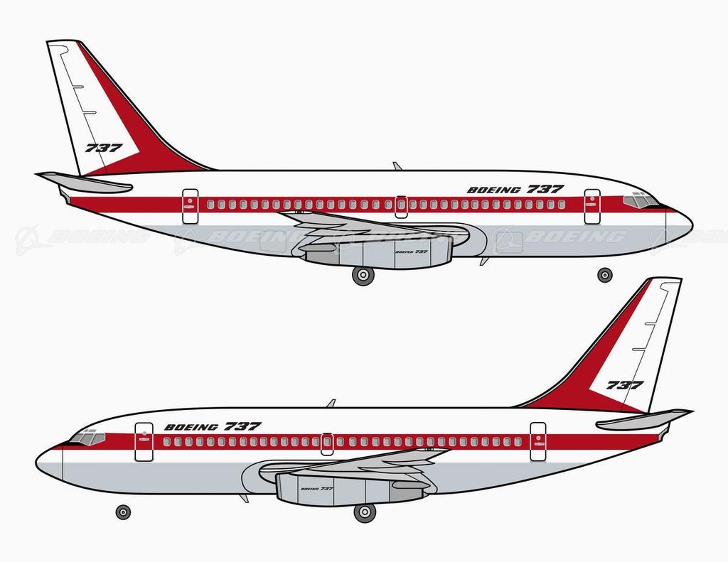 Boeing Images - 737-200 in 1968 Red and White Livery