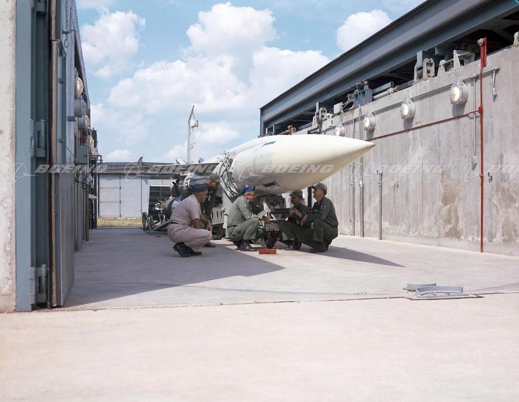 Boeing Images - Bomarc Missile Maintenance in Launch Shelter