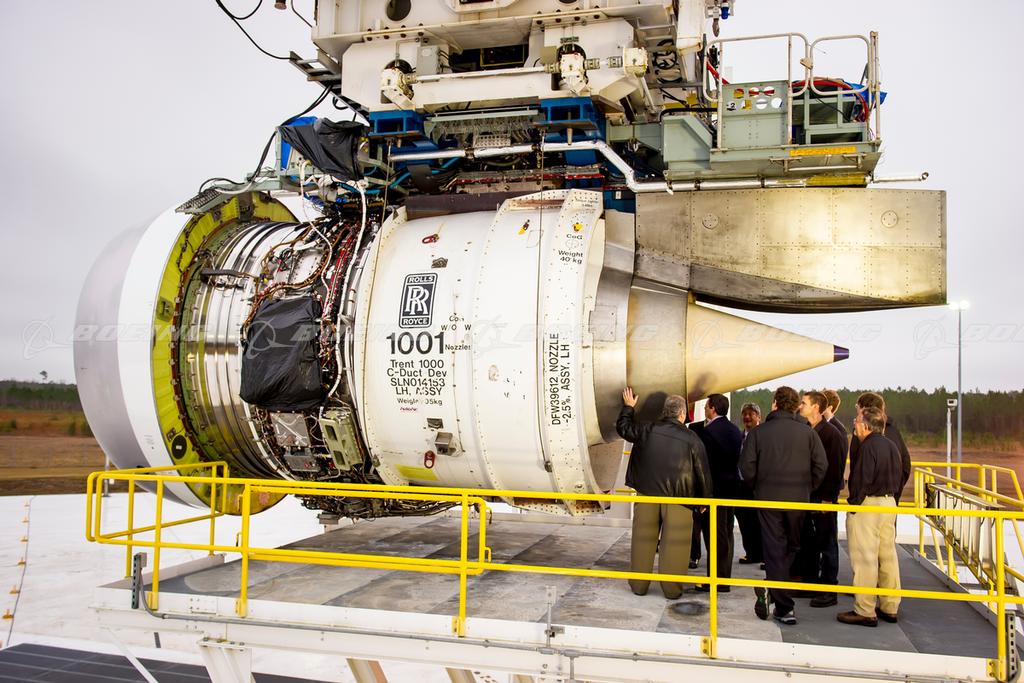 Boeing Images - Ground Testing of a CMC Engine Exhaust Nozzle on R-R ...