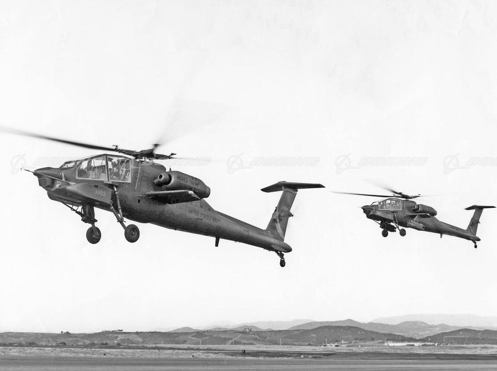 Boeing Images - Hughes YAH-64 Numbers 2 and 3 on Test flight