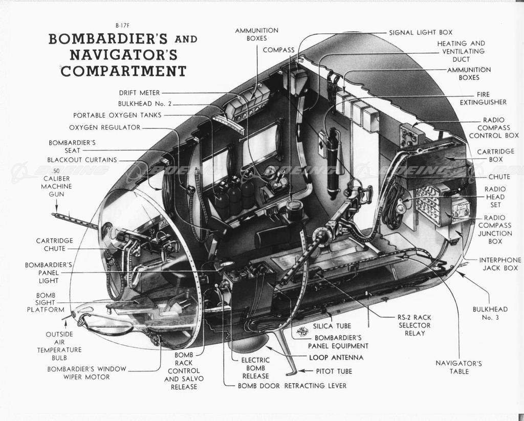 Boeing Images - B-17F Flying Fortress Bombadier's and Navigator's ...