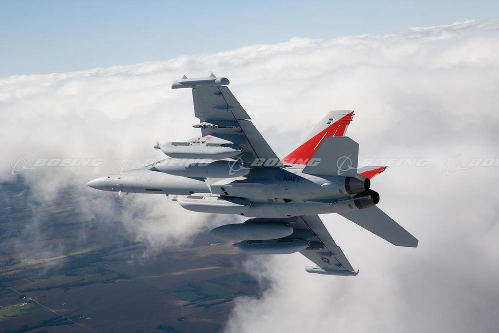 Boeing Images - EA-18 Growler First Flight with Electronic Jamming Pods