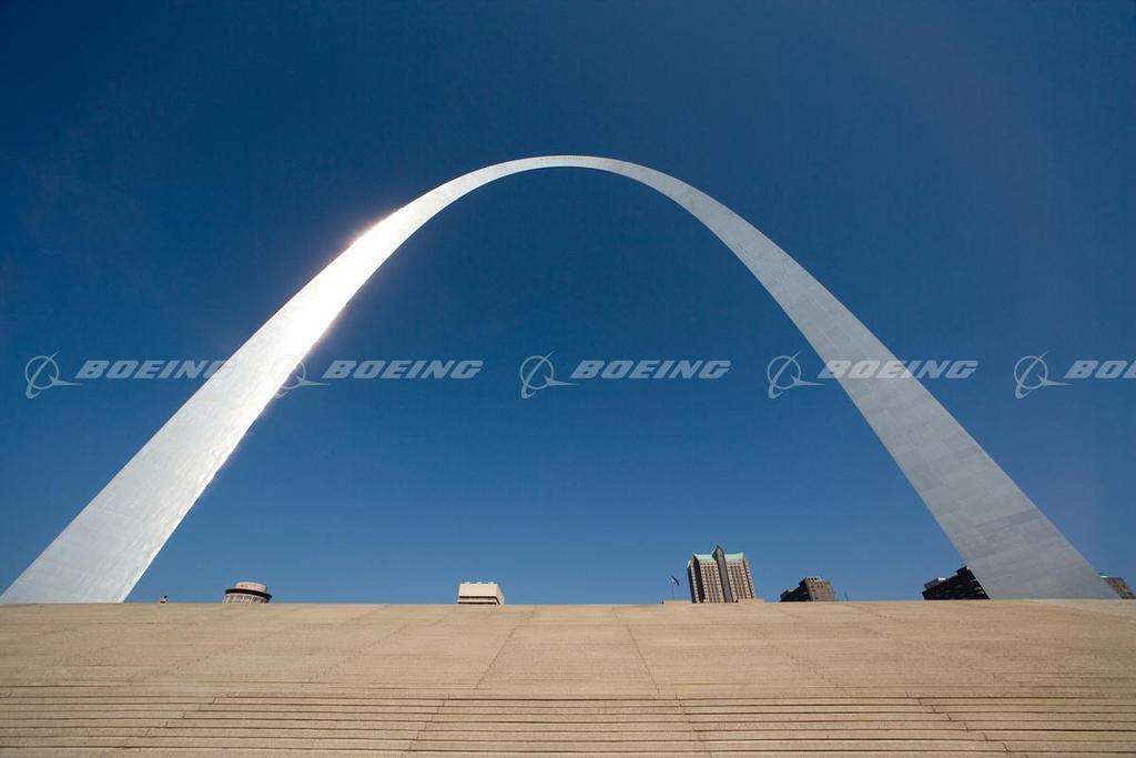 Boeing Images - St. Louis Gateway Arch Shines Against a Blue Sky