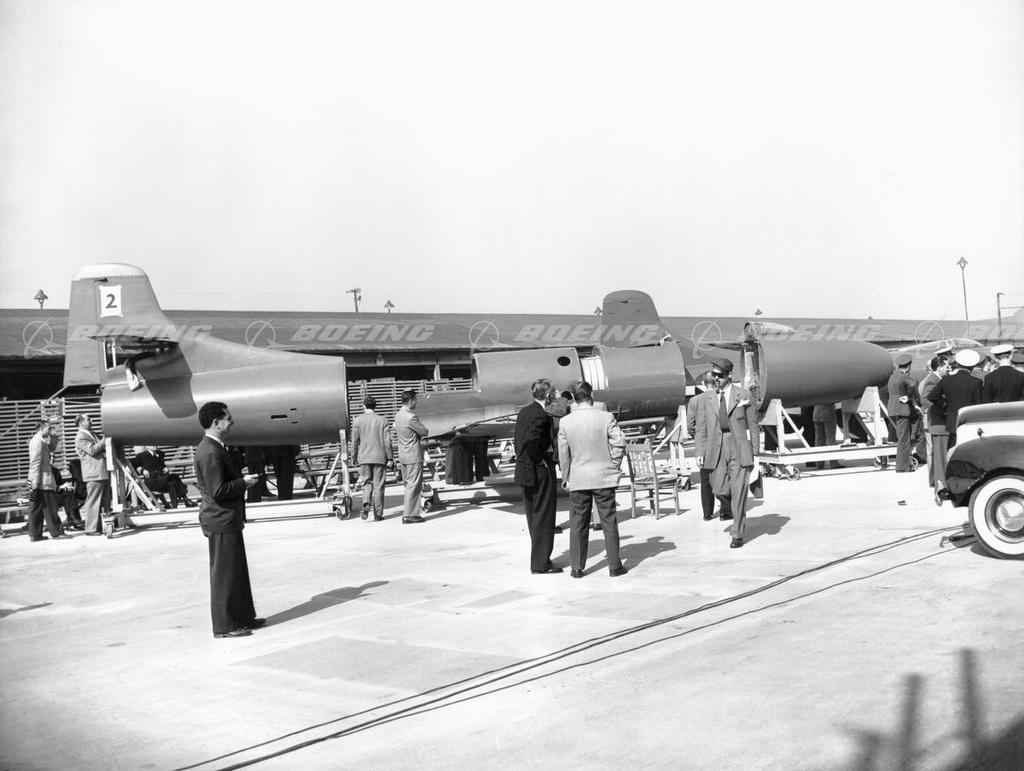 Boeing Images - D-558-1 Skystreak 2 Fuselage Sections Awaiting Final ...