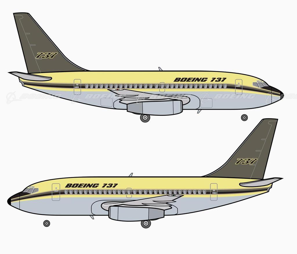 Boeing Images - 737-100 in Yellow and Brown Livery