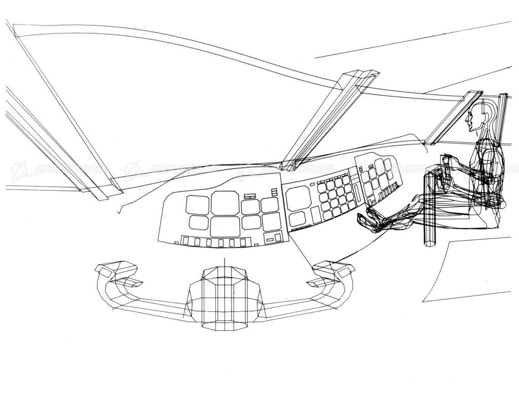 Boeing Images - William Fetter's Boeing Man in a Modern Flight Deck