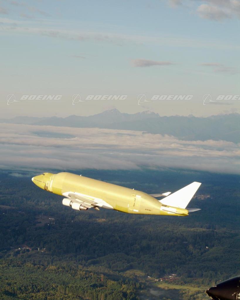 Boeing Images - Dreamlifter Large Cargo Freighter in Flight
