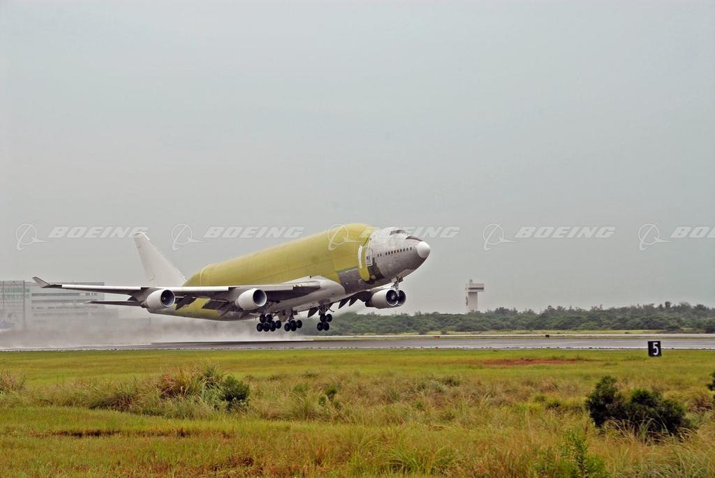 Boeing Images - Dreamlifter Large Cargo Freighter First Take Off in Taipei