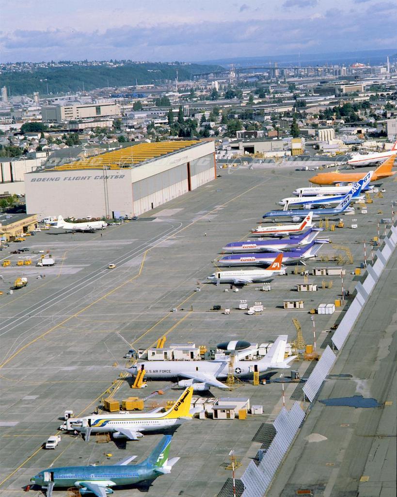 Boeing Images - Boeing 7-Series Jets on the Flight Line at Boeing Field ...
