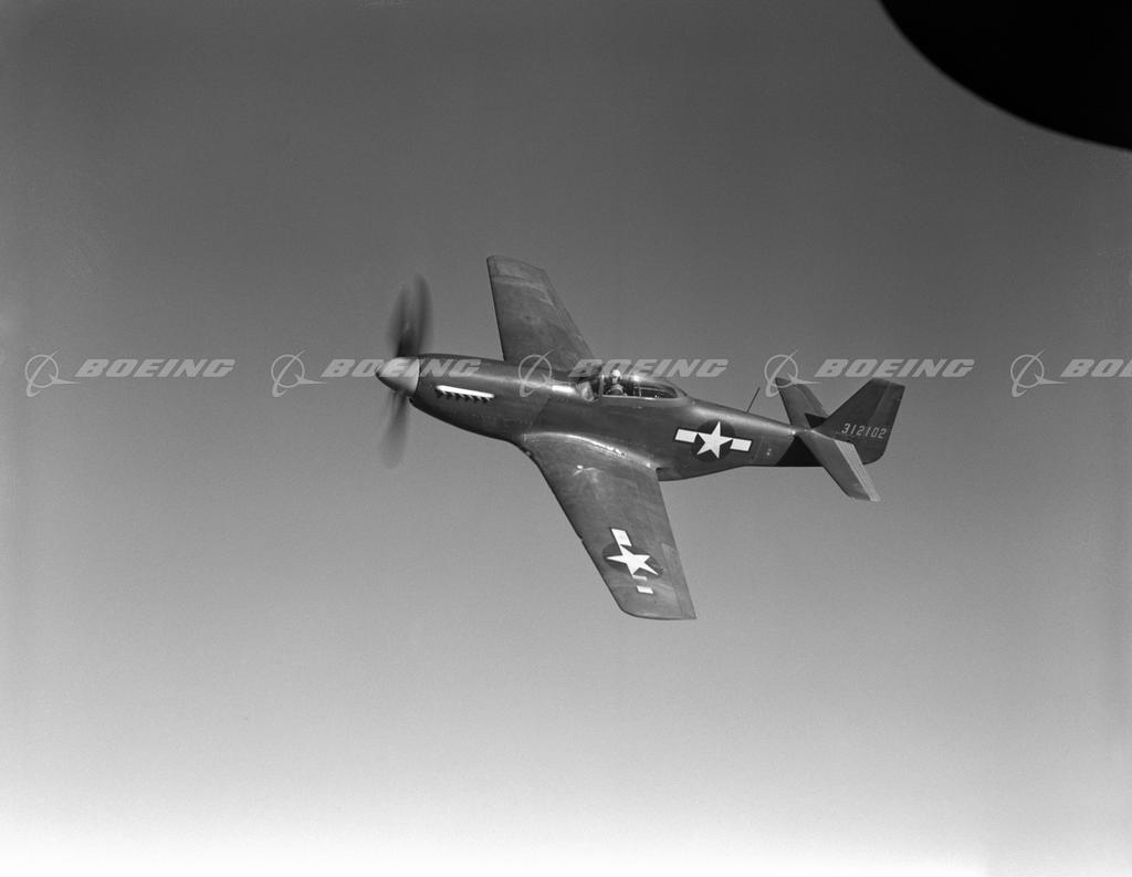 Boeing Images - P-51B Mustang Testing Bubble Canopy for P-51D Version