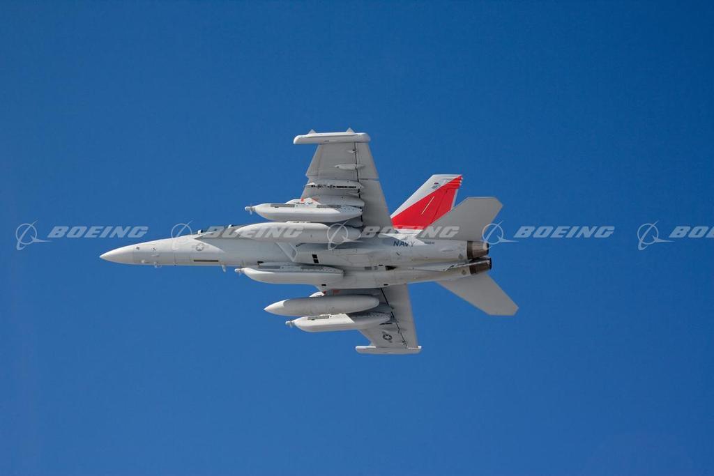 Boeing Images - EA-18 Growler First Flight with Electronic Jamming Pods