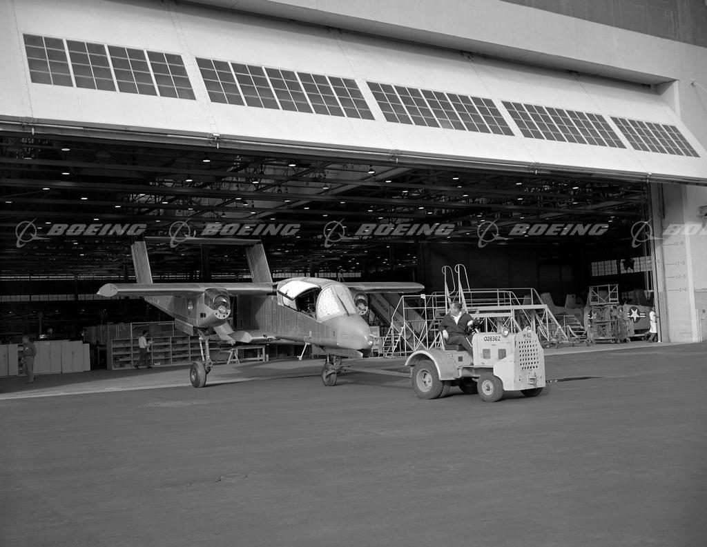 Boeing Images - Towing a OV-10A Bronco from an Aircraft Hangar