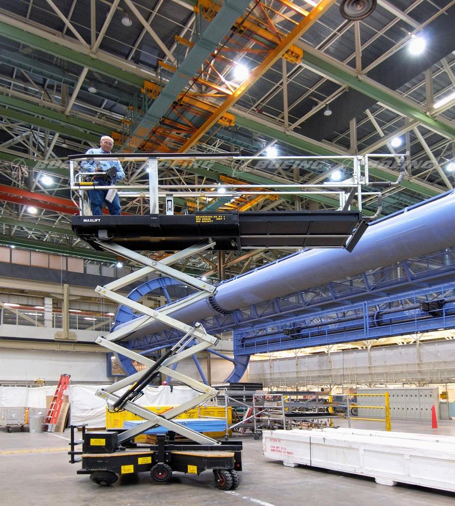 Boeing Images - 787 Line Turning Jig and Platform Lift