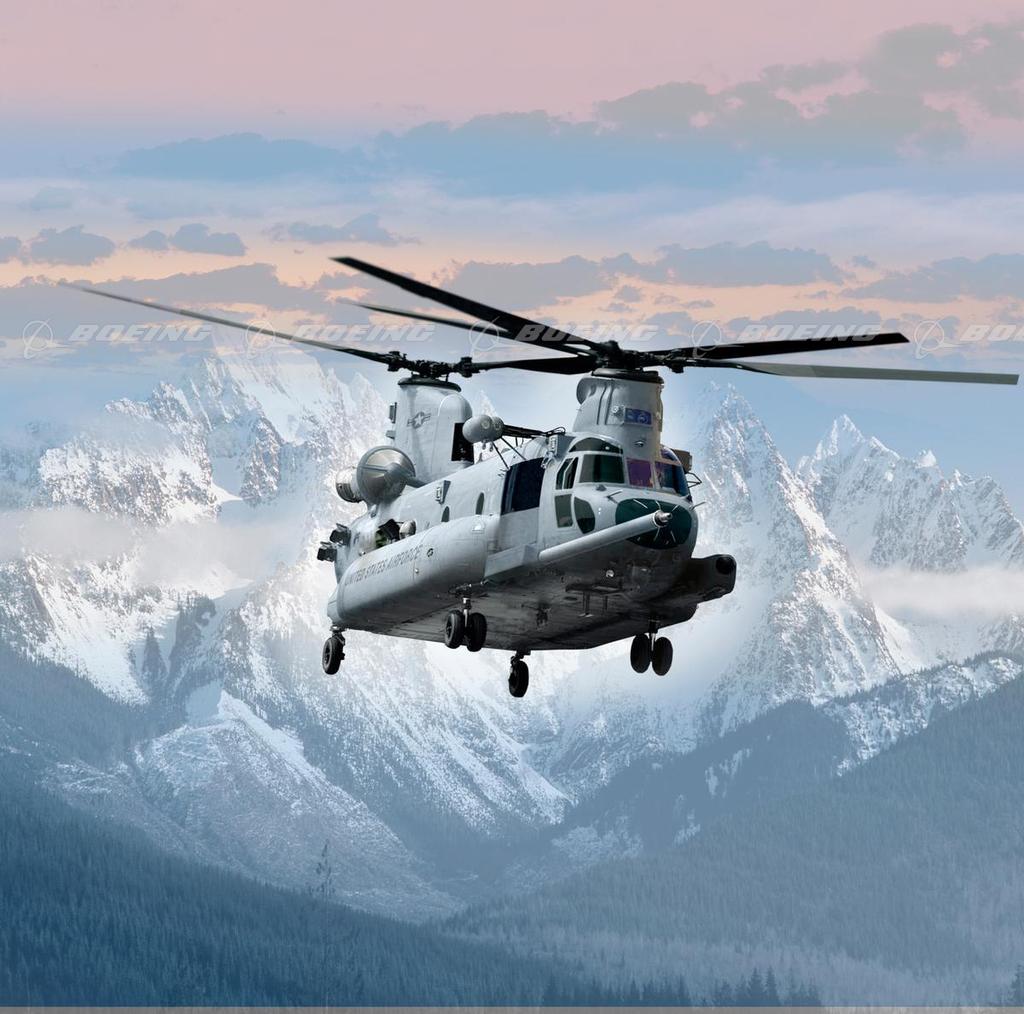 Boeing Images - HH-47 CSAR Tandem Rotor Helicopter in Flight