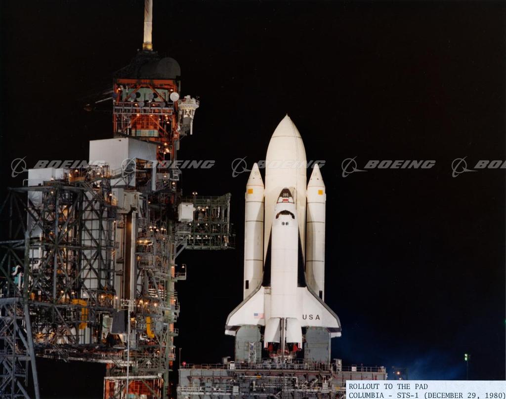 Boeing Images - Space Shuttle Columbia Rolls Out to Launch Pad, STS-1