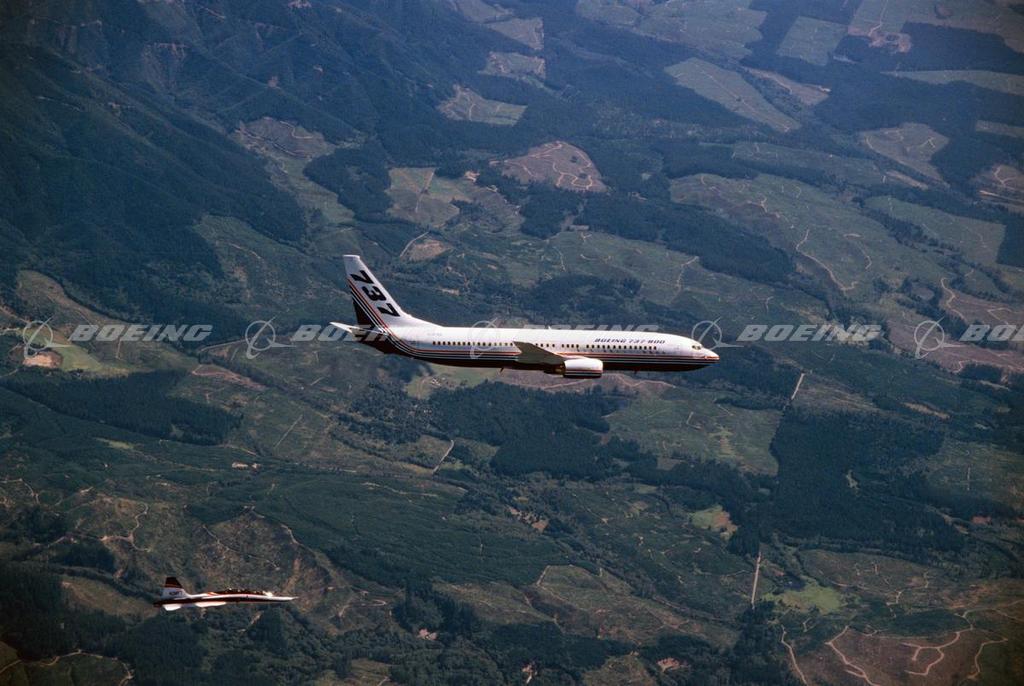 Boeing Images - 737-800 in Flight with Chase Plane