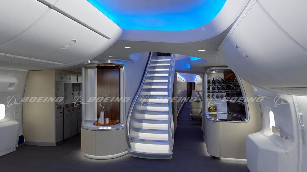 Boeing Images - Entryway and Stairway for the 747-8 Intercontinenta