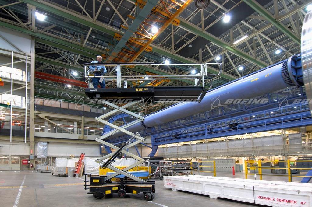 Boeing Images - 787 Line Turning Jig and Platform Lift