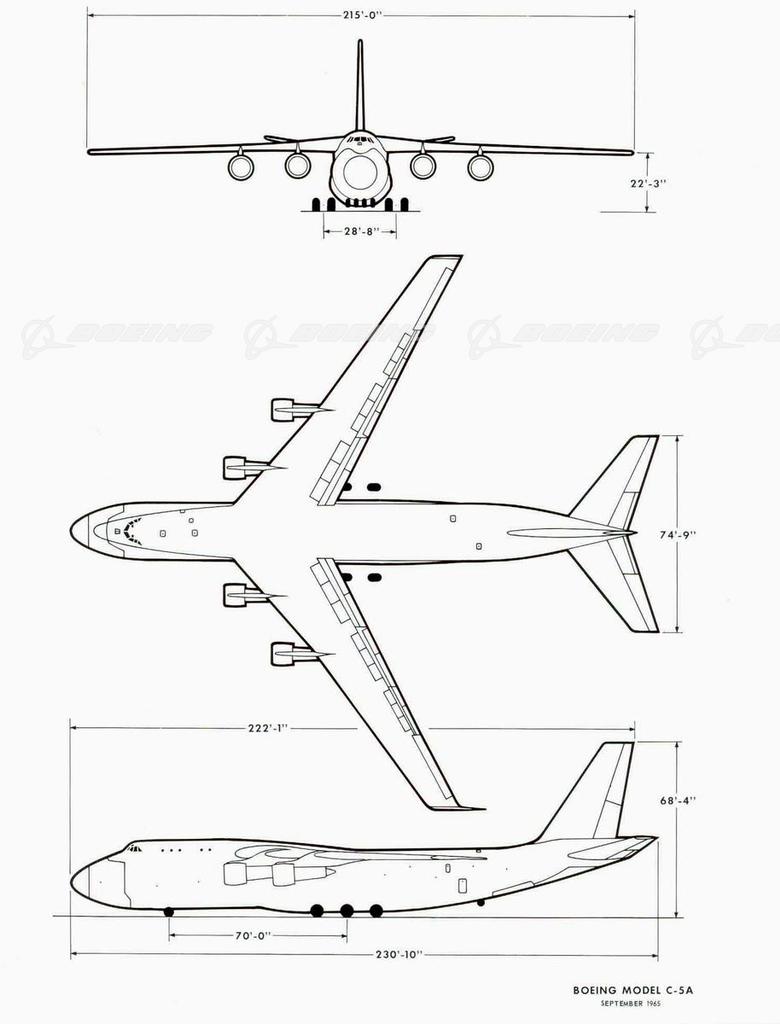 Boeing Images - Three-Views of Boeing's C-5 Proposal