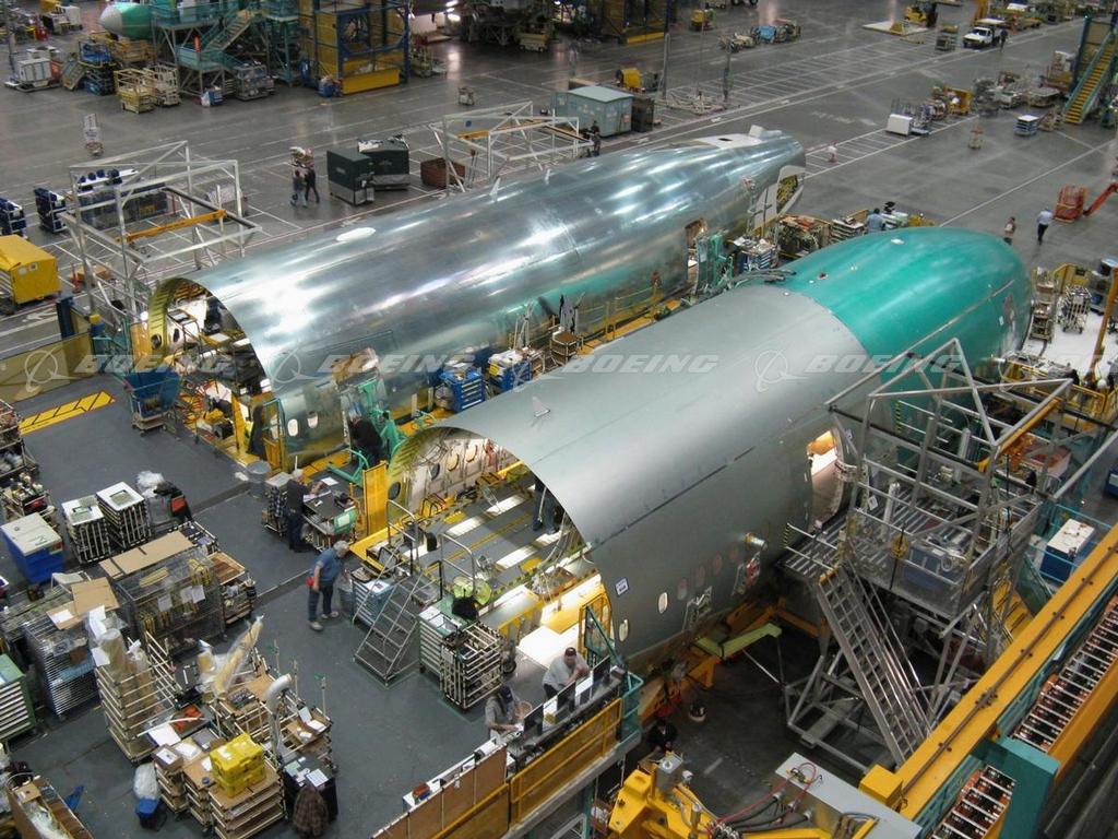 Boeing Images - 777 Fuselage Sections at Everett Facility