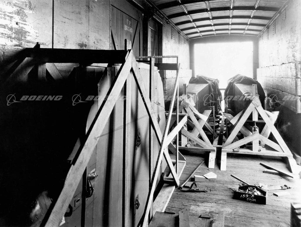 Boeing Images - MB-3A Fuselages Crated for Rail Transport