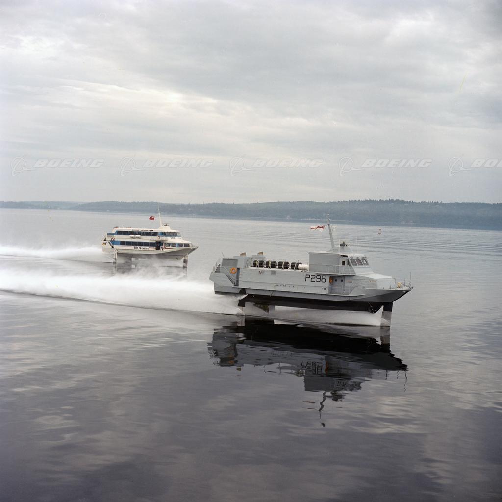 Boeing Images - HMS Speedy with Boeing Commercial Jetfoil