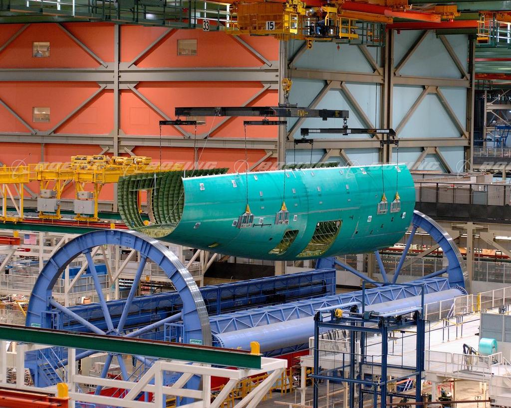 Boeing Images - 747-400 Fuselage Section removed from Turning Mechanism