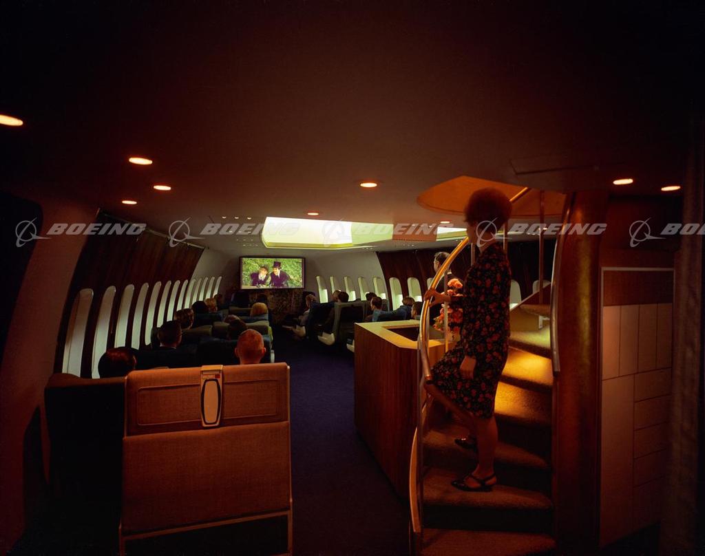 Boeing Images - 747-100 Nose Section Passenger Cabin, circa 1967