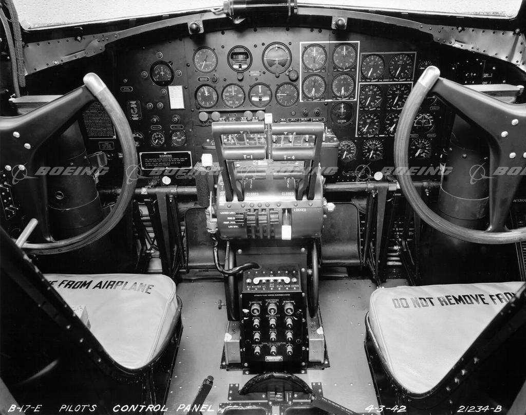 Boeing Images - B-17E Flying Fortress Pilot's Control Panel