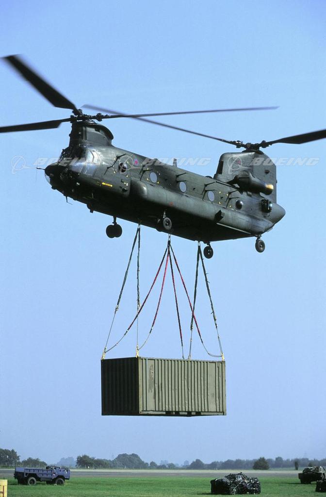 Boeing Images - CH-47D Chinook Lifts Cargo Container